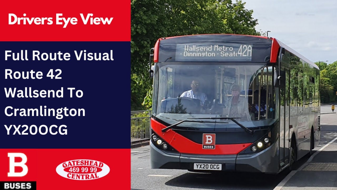 DEV: FULL ROUTE VISUAL | Nexus Bus Route 42 - Wallsend to Cramlington ...