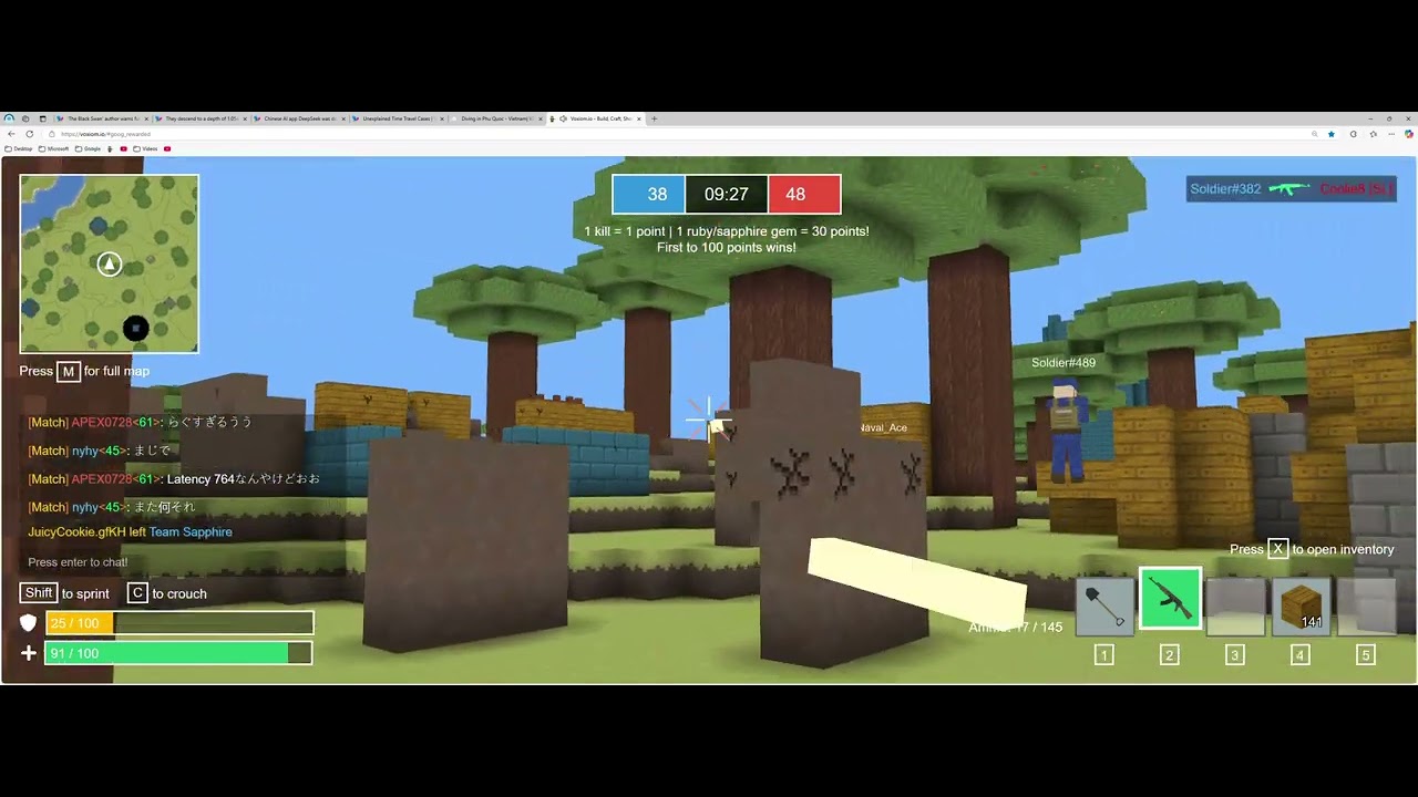 Voxiom.io - Build, Craft, Shoot - Microsoft Edge - 2025.03.10 - 19:28: ...