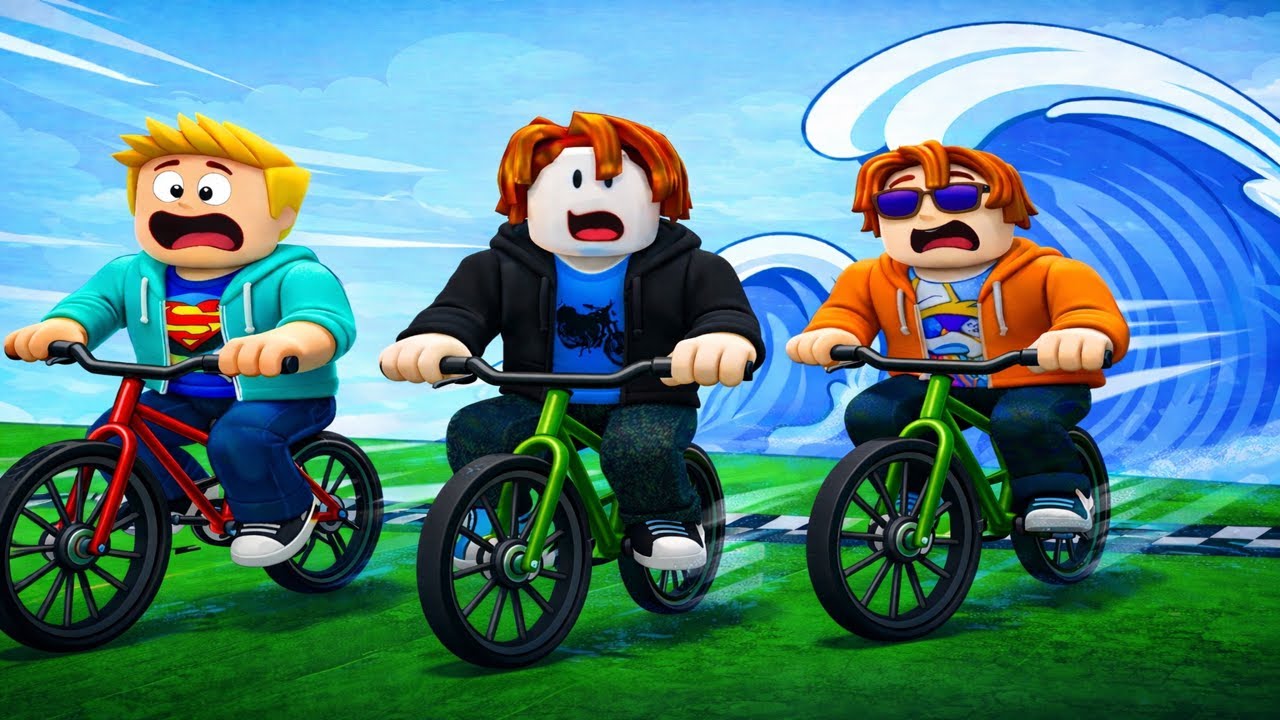 ESCAPE THE TSUNAMI ON BIKE HAMZA AND SAMAD IN ROBLOX - YouTube