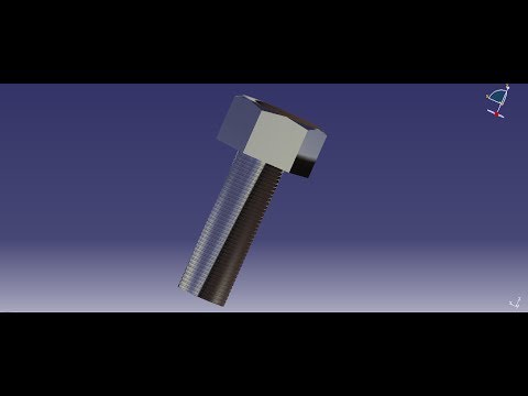 CATIA V5- HEX SCREW BOLT (CAD CAM CAE ANSYS PROE CFD FEA CREO 3DSMAX ...