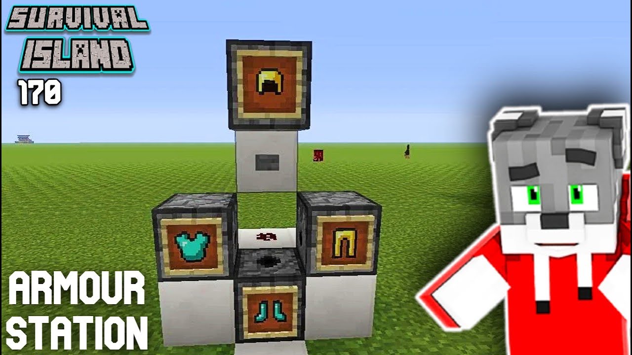 Automatic ARMOUR Equipping Station - Minecraft Survival Island Ep:170 ...