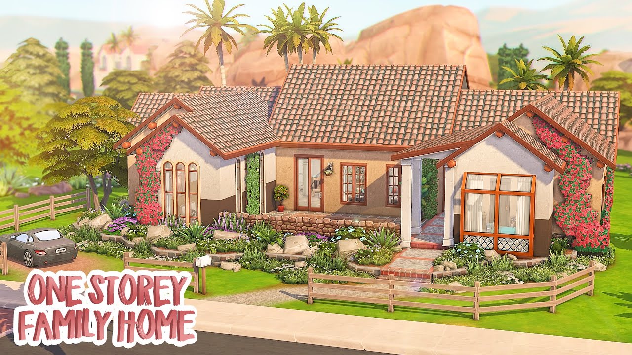 SPANISH STYLE ONE STOREY FAMILY HOME ☀️ | The Sims 4 Speed Build - YouTube