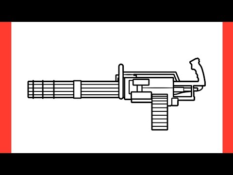 How to draw a M134 MINIGUN step by step / drawing GAU-2/An machine gun easy