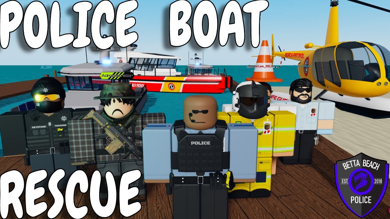 POLICE BOAT RESCUE PATROL!! Roblox FRCH - YouTube