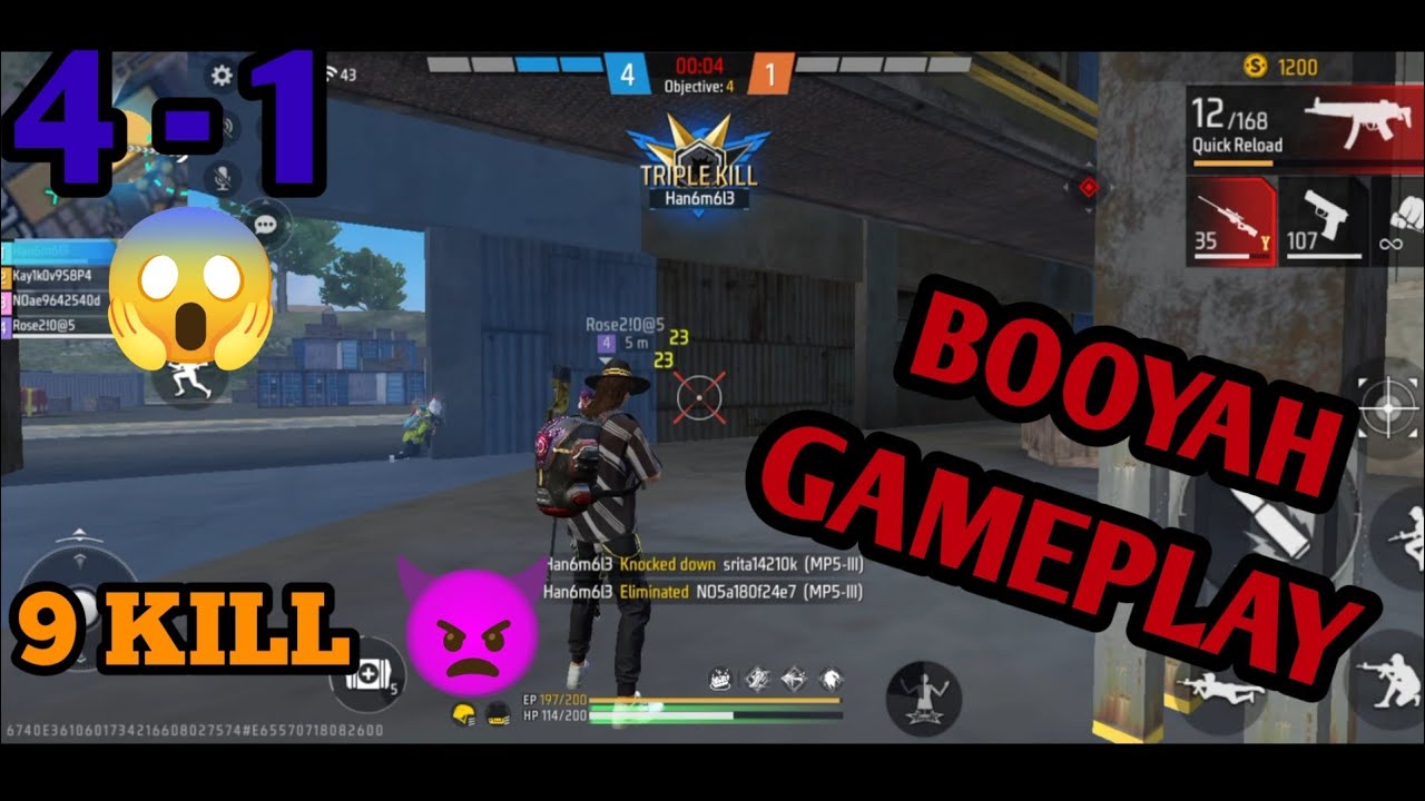 BOOYAH GAMEPLAY🔥FREE FIRE👿 || Booyah Gaming Match💪 || 9 KILL💯 || Clash ...