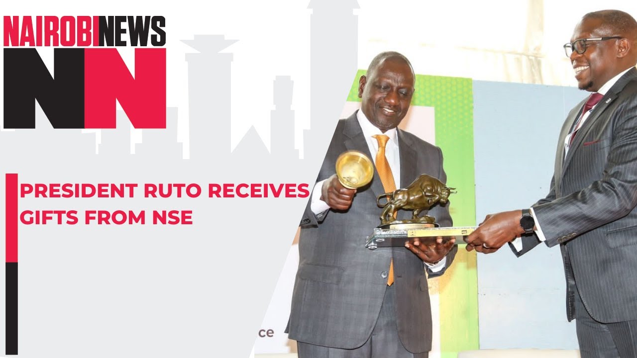 NSE gifts President Ruto with the 'raging bull' sculpture and a bell ...