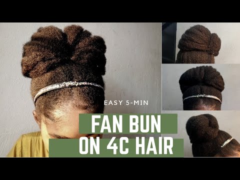 How i achieved a huge Fan Bun on your 4c Natural hair - YouTube