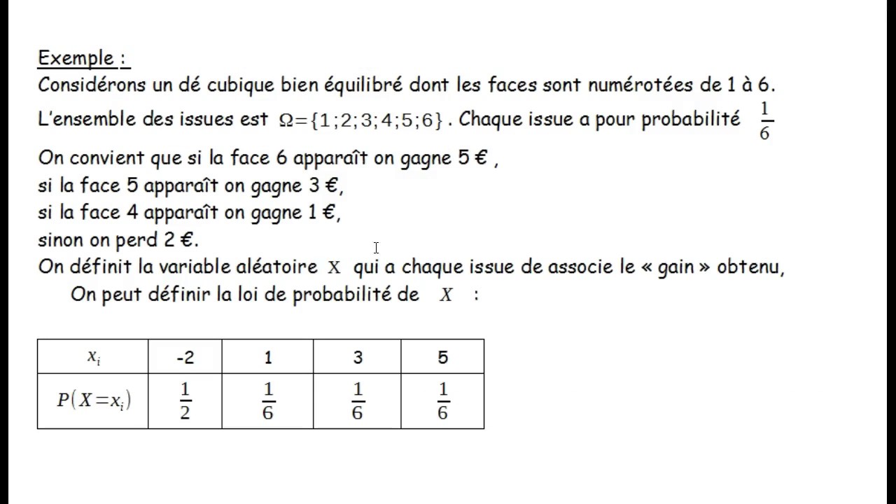 Variables aléatoires réelles : Espérance d'une variable aléatoire - YouTube
