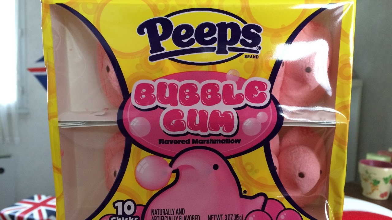 PEEPS Bubble Gum Flavoured Marshmallows - Produit Américain. - YouTube