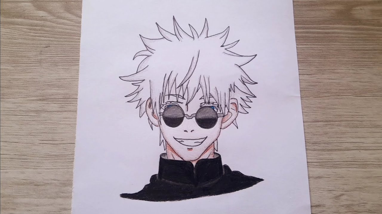 Drawing Gojo Satoru from Jujutsu kaisen anime tutorial - YouTube