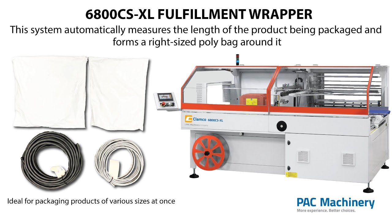 6800CS-XL Fulfillment Poly Bagging System packaging various size power ...