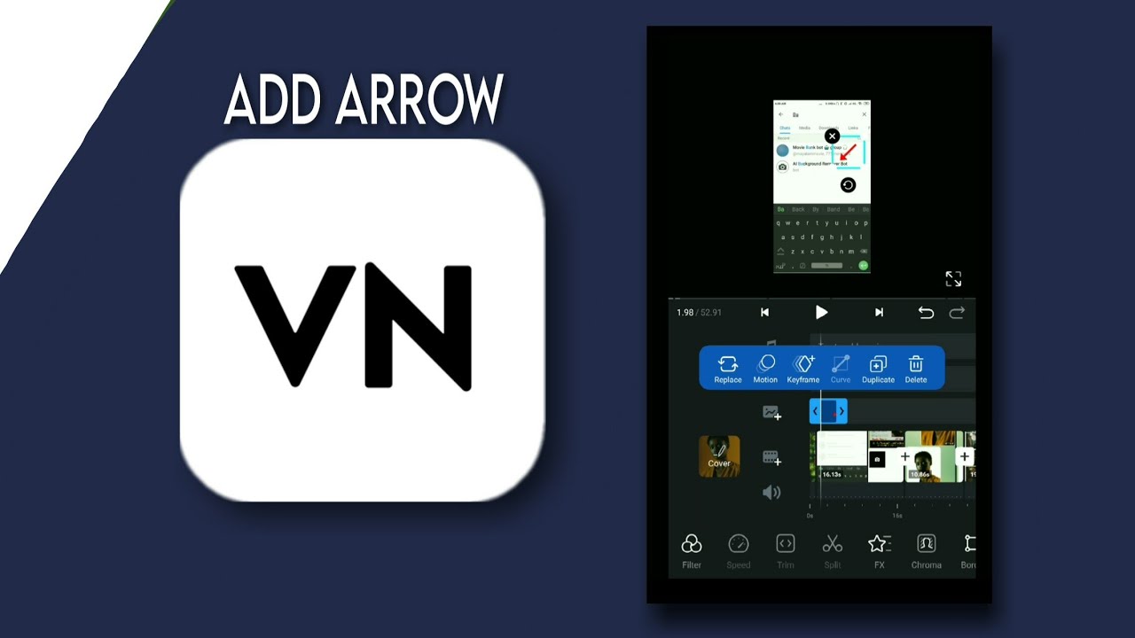 Add arrow with motion in video | vn video editor arrow editing tutorial ...