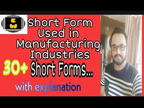 Short Forms used in Manufacturing Industry|| Most commonly short Forms ...