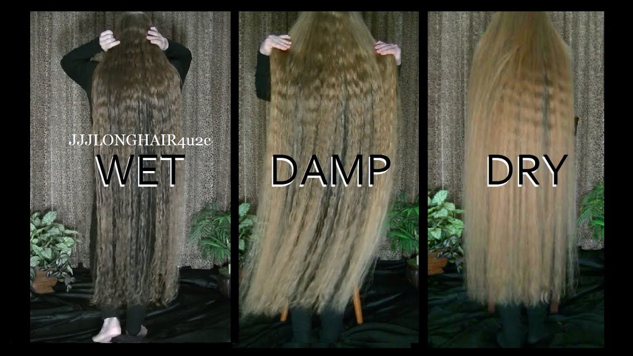 JJJs Wet to Damp to Dry Long Hair transformation! Showing LENGTH 2025 ...