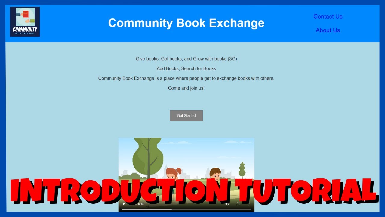 Introduction to Community Book Exchange Website (Tutorial) - YouTube
