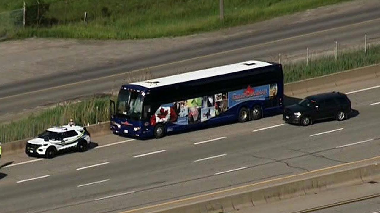 One person dead after flying wheel reportedly crashes into tour bus on ...