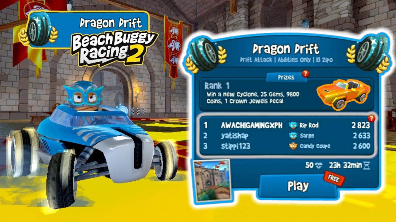 Dragon Drift "Drift Attack" 🐉1st Place 🐉 with El Zipo ft. Rip Rod 👑(Beach Buggy Racing 2) - YouTube