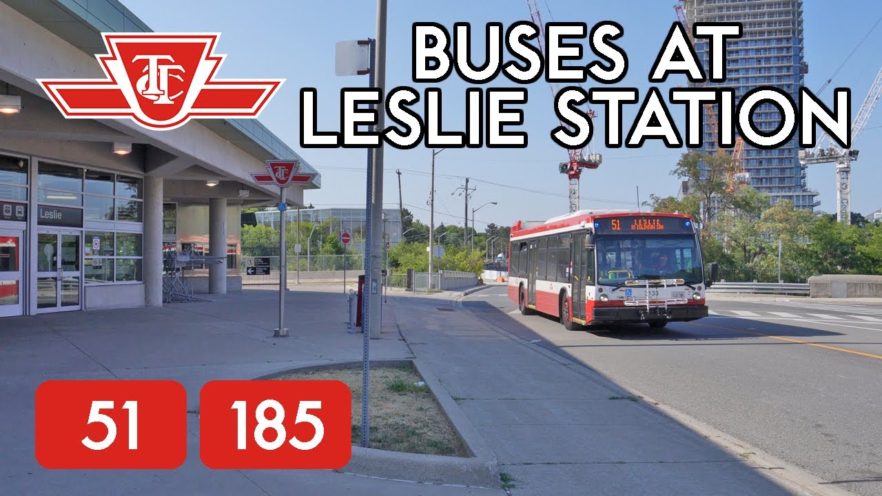TTC Buses at Leslie Station - YouTube