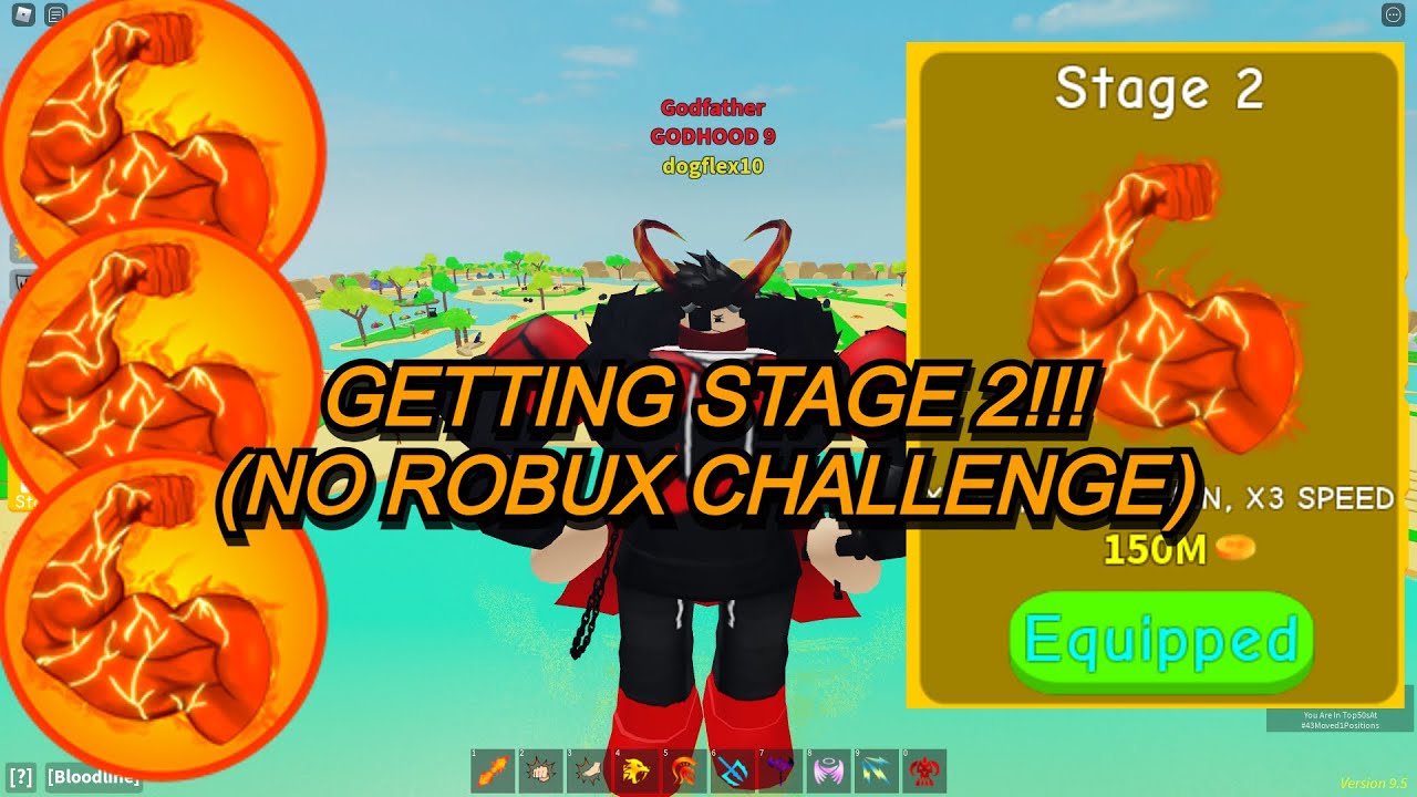 Getting Stage 2 In Lifting Simulator (No Robux Challenge.) - YouTube