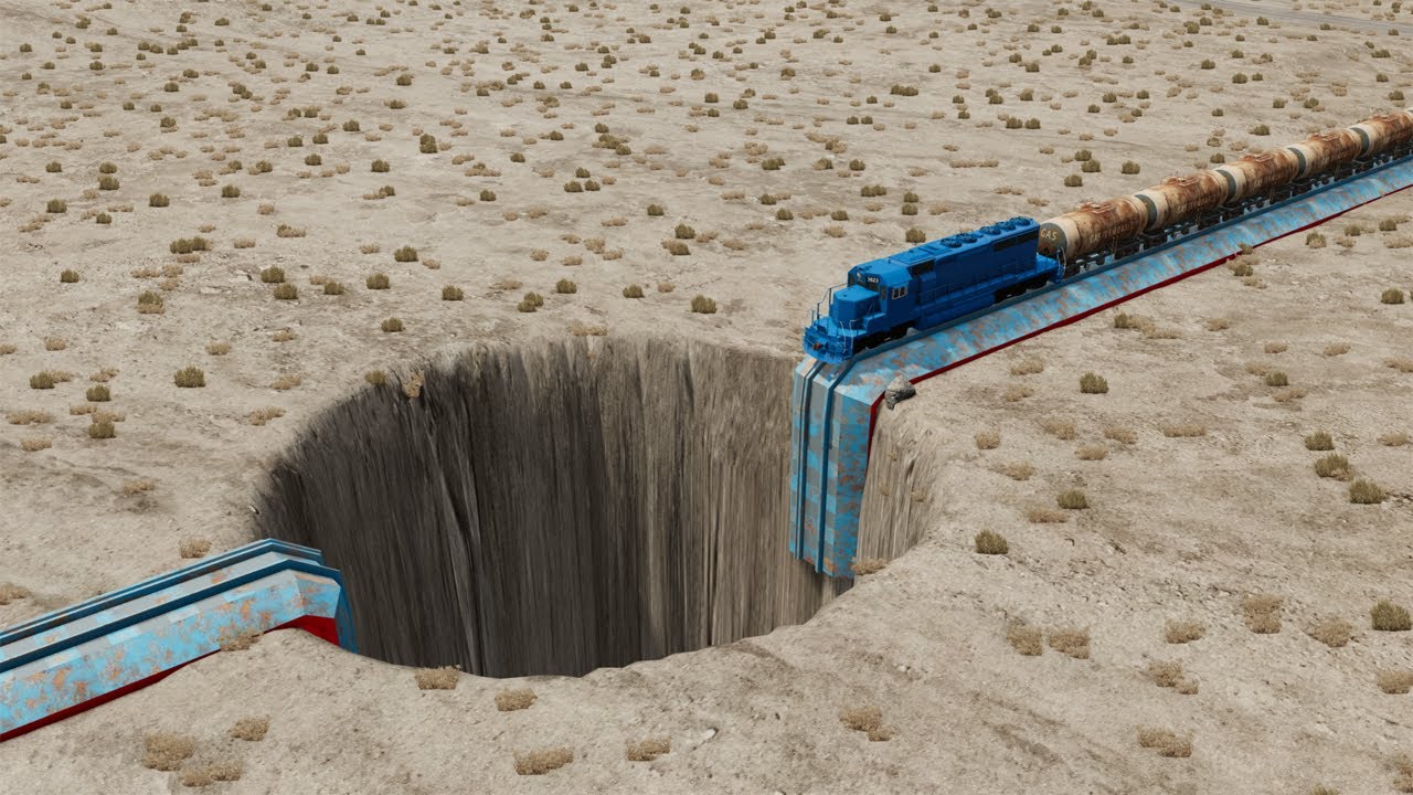 🔴 Train vs Big Hole | BeamNG.drive - YouTube