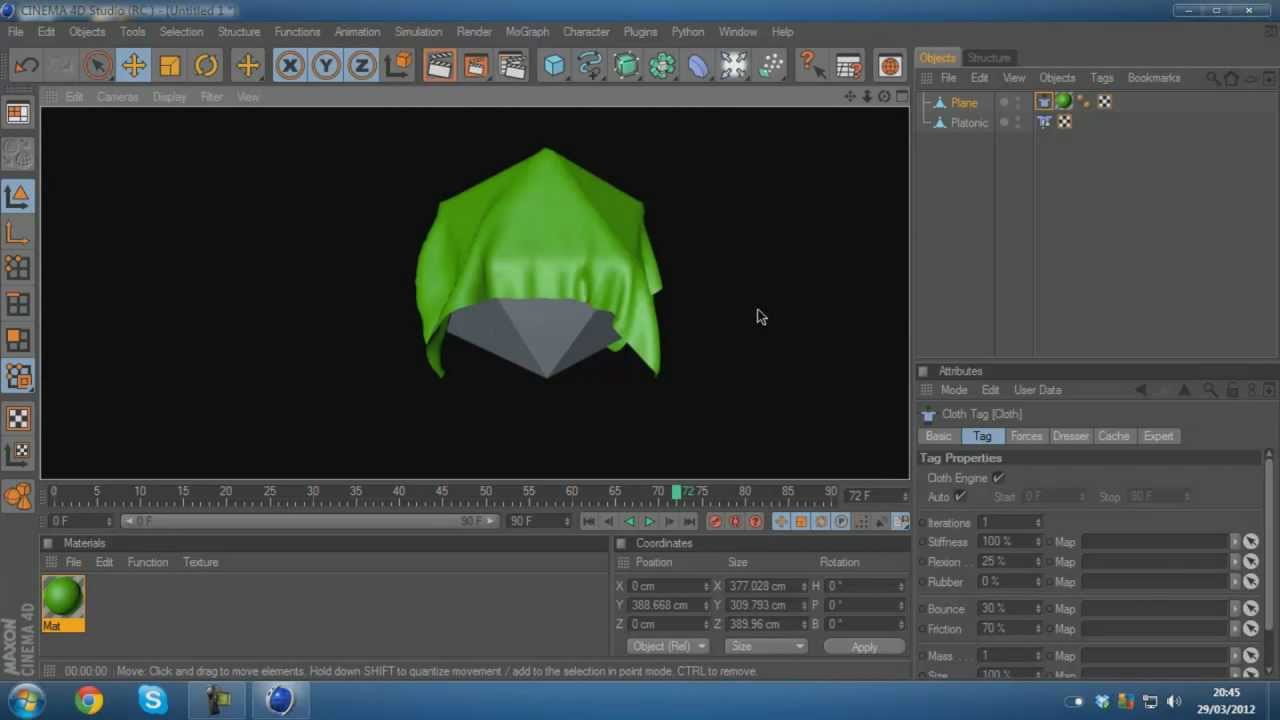 Cinema 4D Basics: How To make Cloth In Cinema 4D - YouTube