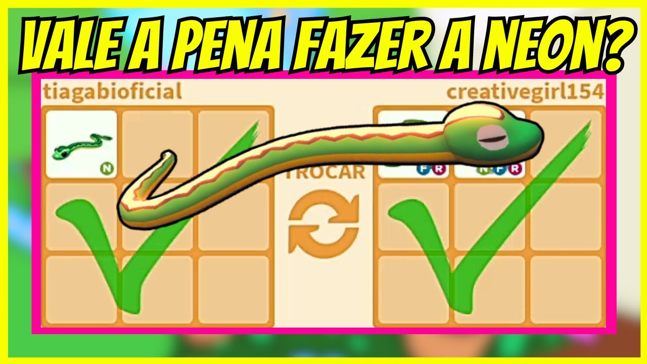 O que ofertam pela Cobra de Jardim Neon no Adopt Me? - Roblox - YouTube