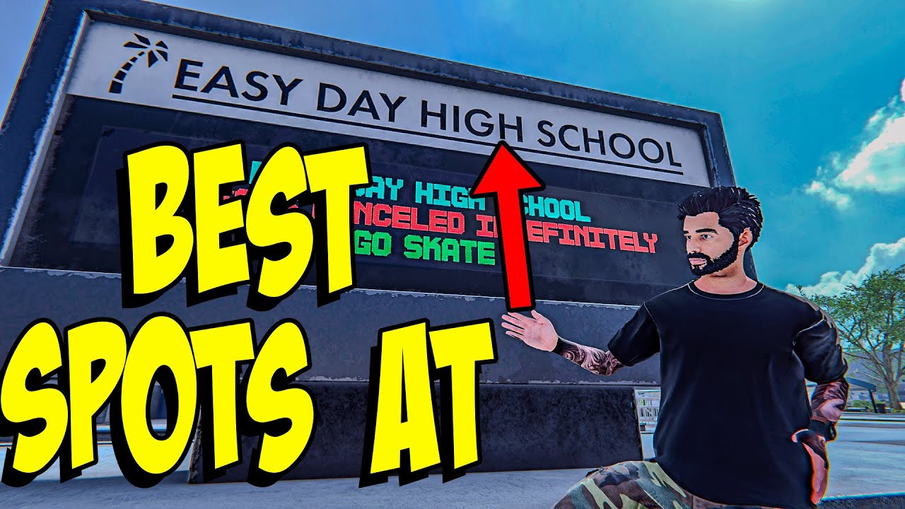 THE BEST Spots At Skater XL's Easy Day High School! - YouTube