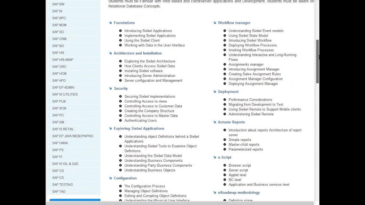 SIEBEL CRM Course Content - SIEBEL CRM Online Training and Placement - YouTube