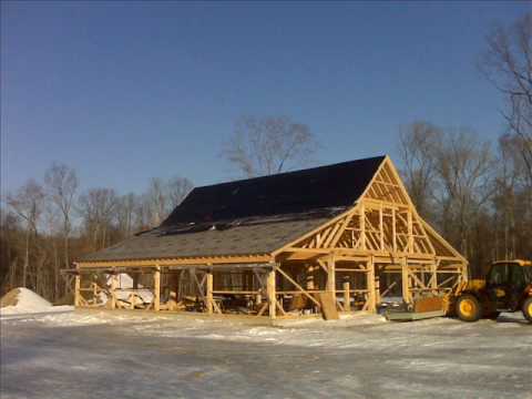 Construction of the solar panels on Barn - YouTube