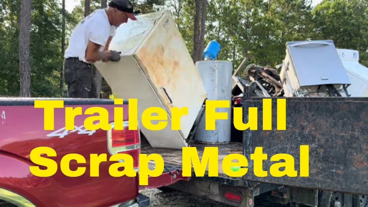 I loaded my trailer with Scrap Metal. But I cut the grass first. - YouTube