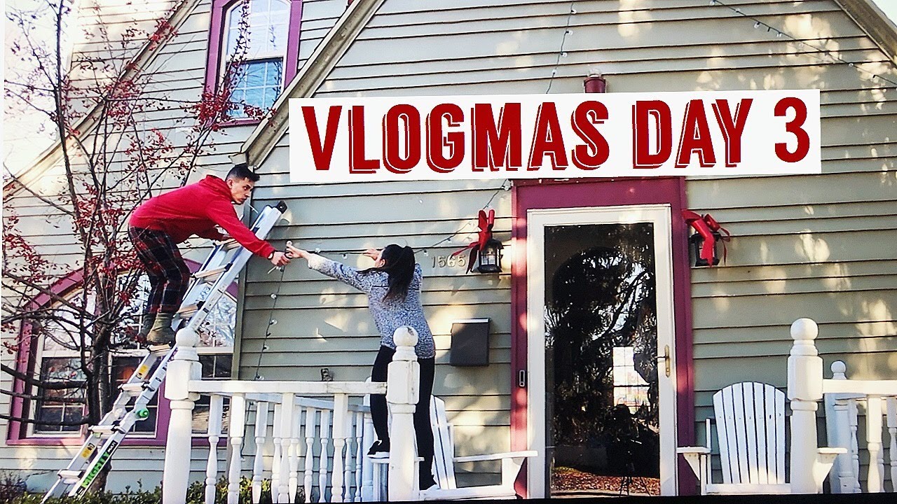 VLOGMAS DAY 3: Putting up Christmas Lights Fail - YouTube