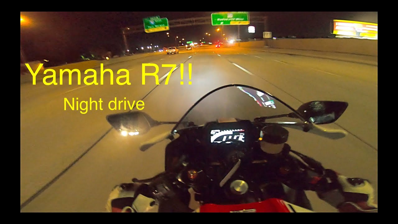 First night drive on my new Yamaha R7 - YouTube