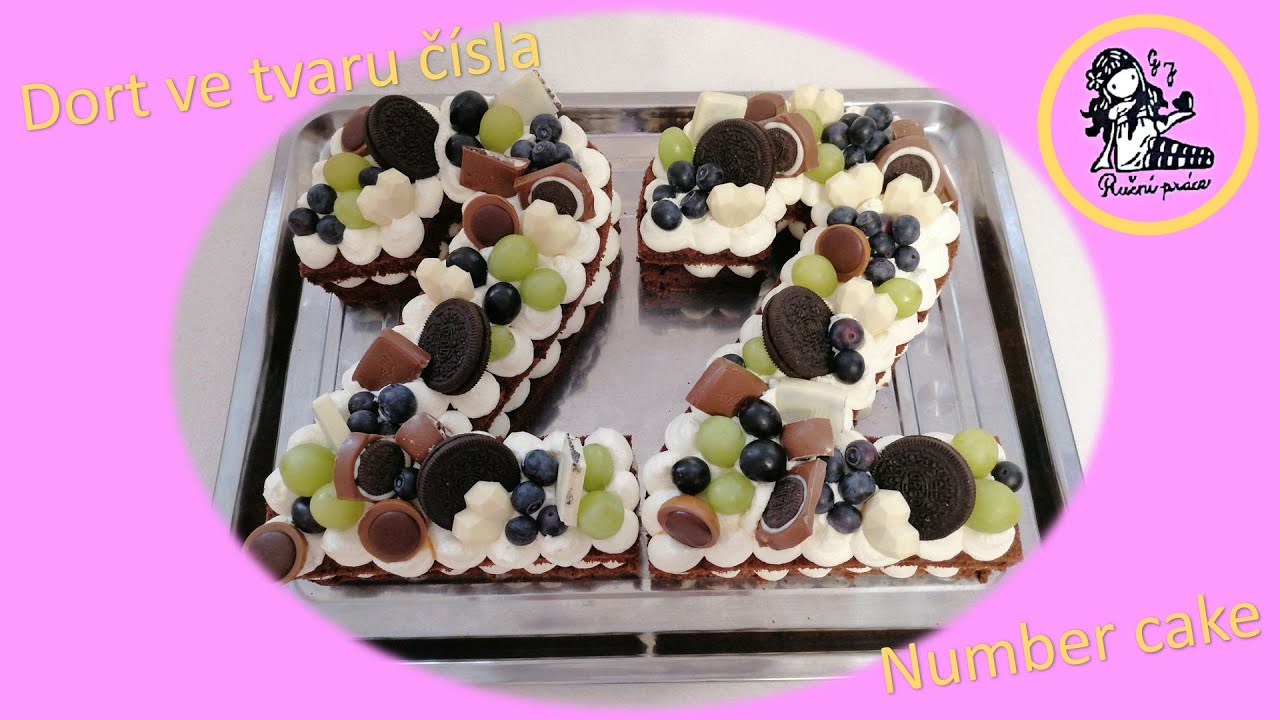 Dekorace dortu ve tvaru čísla / Number cake - YouTube