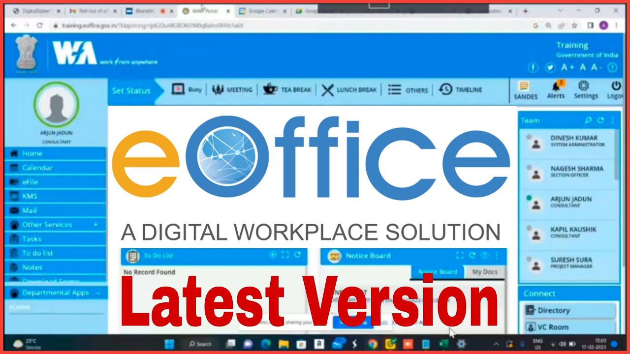 E-Office WAW Portal New Look in Updated Version Discussion on Features and Options - YouTube