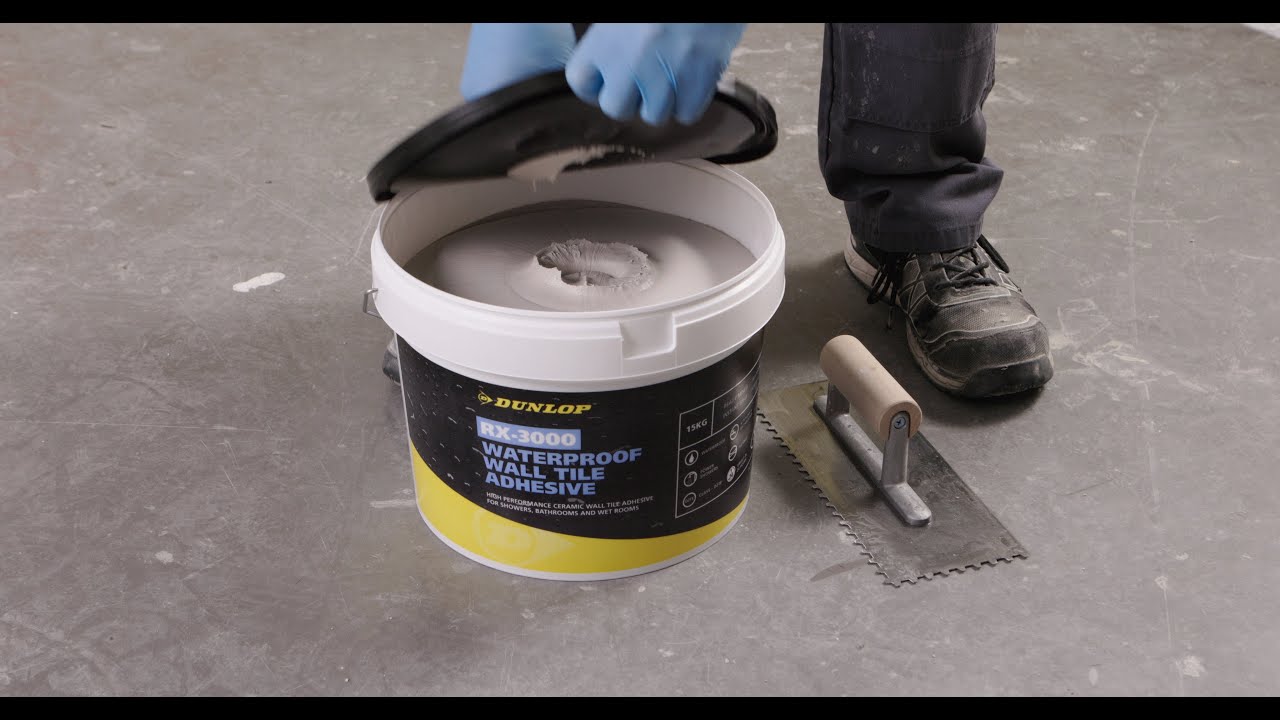 Dunlop RX 3000 Flexible Waterproof Ready Mix Wall Tile Adhesive - YouTube