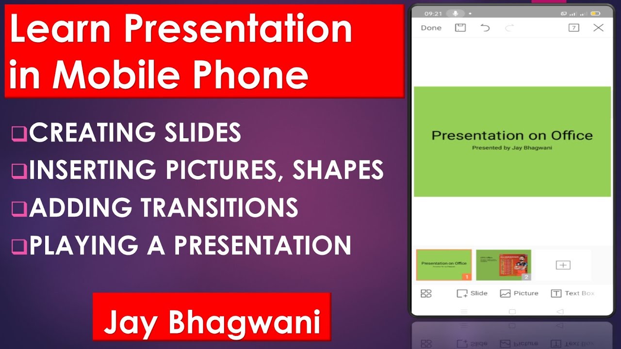 Learn Creating Presentation In Mobile Phone - YouTube