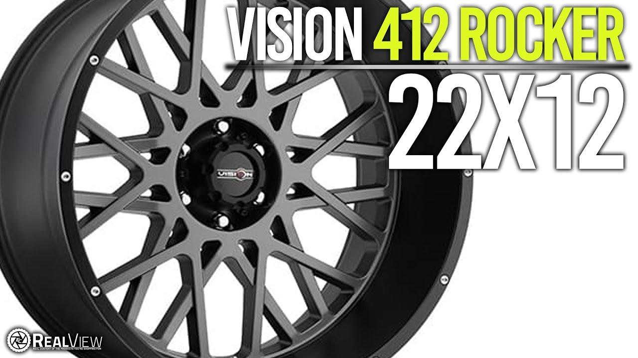 VISION 412 ROCKER: SATIN BLACK, 22x12 - YouTube