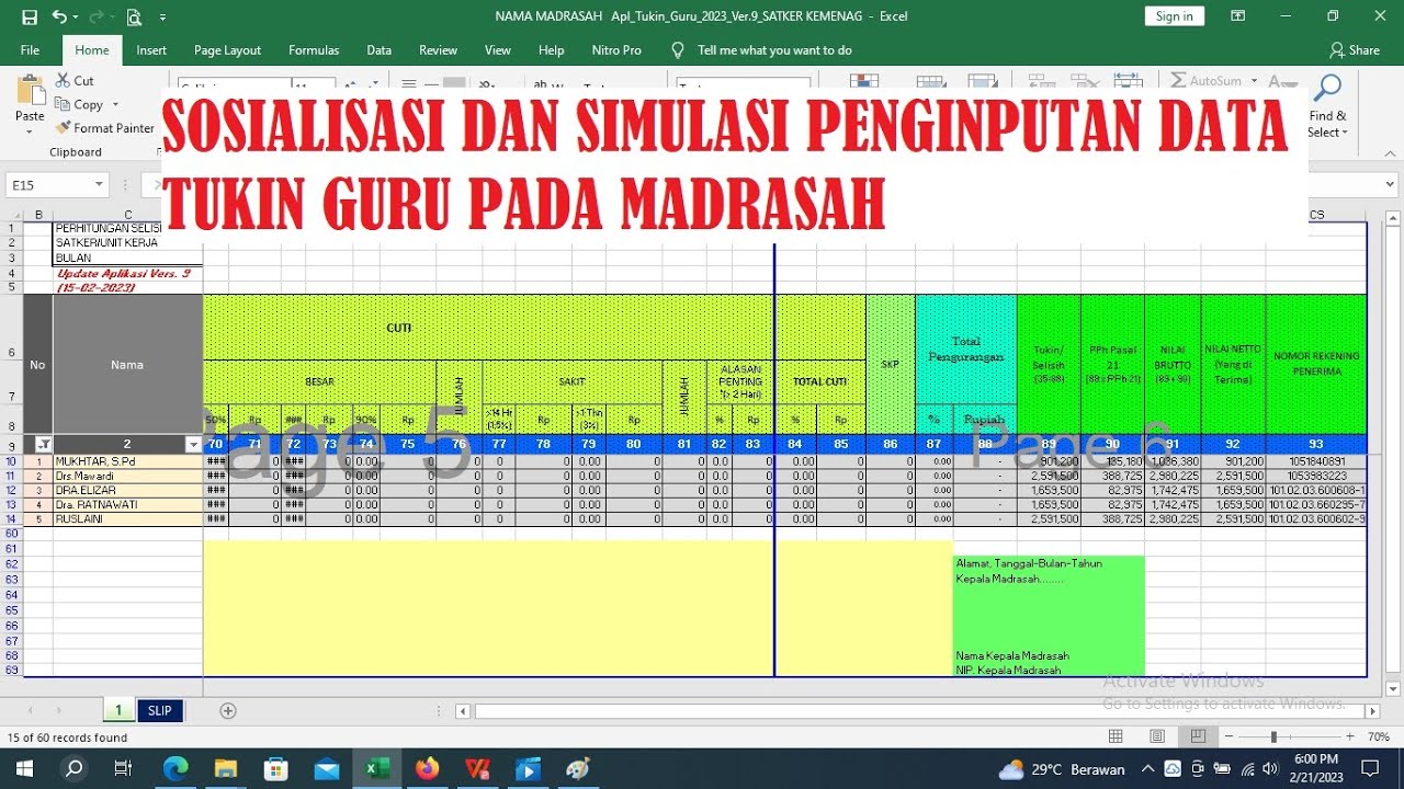 SOSIALISASI DAN SIMULASI PENGINPUTAN DATA TUKIN GURU PADA MADRASAH - YouTube