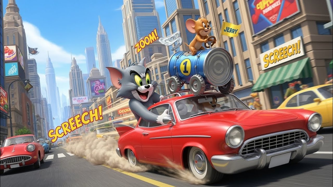 Tom and Jerry City Car Chase – Kids Favorite 🚦🐭 - YouTube