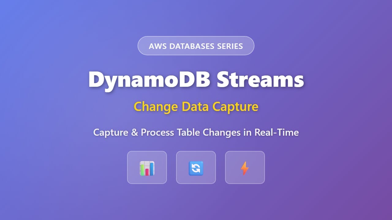 DynamoDB Streams: Change Data Capture Tutorial | AWS Database Series - YouTube