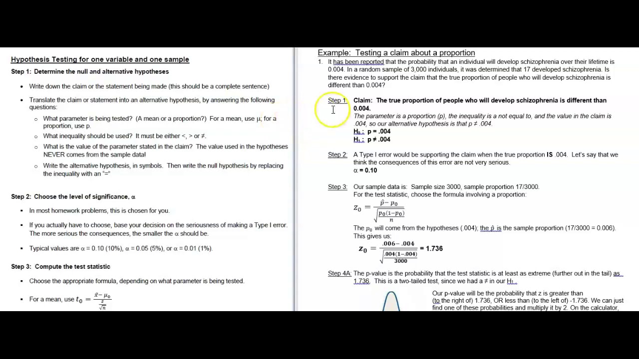 Hypothesis Testing Proportion Example - YouTube