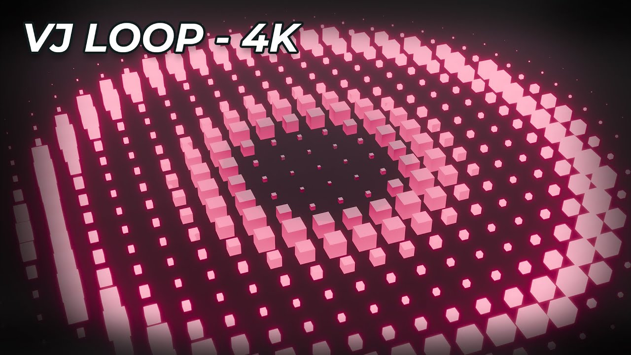 VJ Loop - Pulsing Ground Cubes - 4k visuals - YouTube