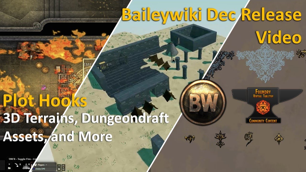 Baileywiki Dec 2022 Release - Plot Hooks, Modular 3D Terrains, Dungeondraft Assets and More ...