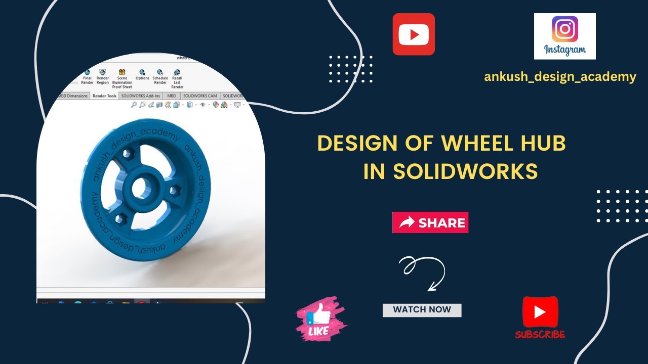 Design Of Wheel Hub in SolidWorks - YouTube