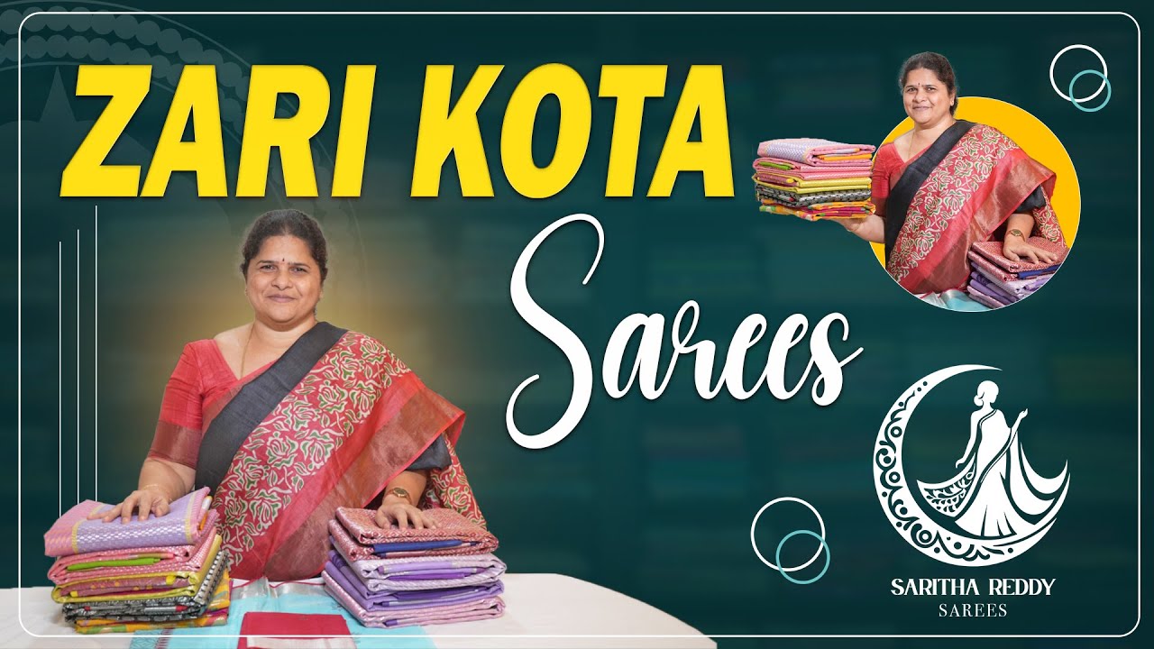 Pure Zari Kota Sarees | Latest Collections | Saritha Reddy Sarees - YouTube