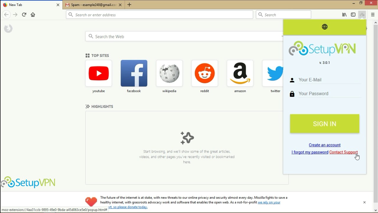 SetupVPN How to register - YouTube