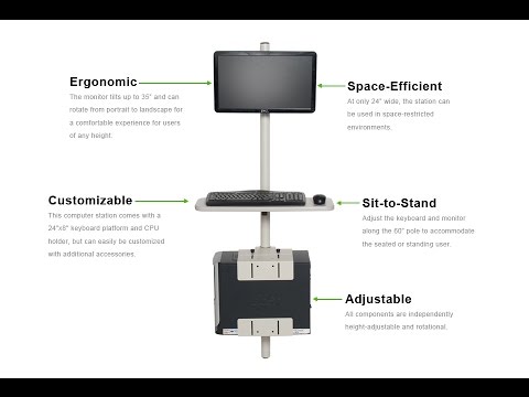 About the WMCS Wall Mount Computer Station by Versa Tables - YouTube
