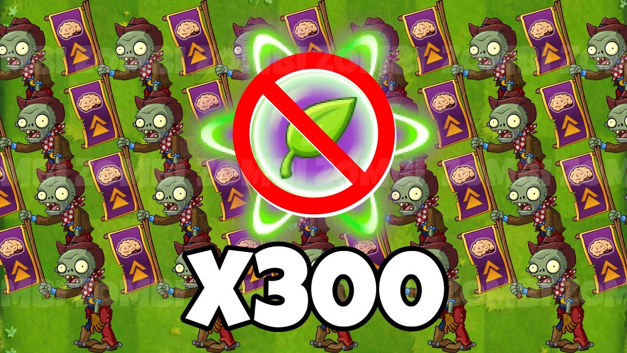 PvZ 2 Plants No Plant Food VS 300 Cowboy Rally Zombie - Who Will Win ...