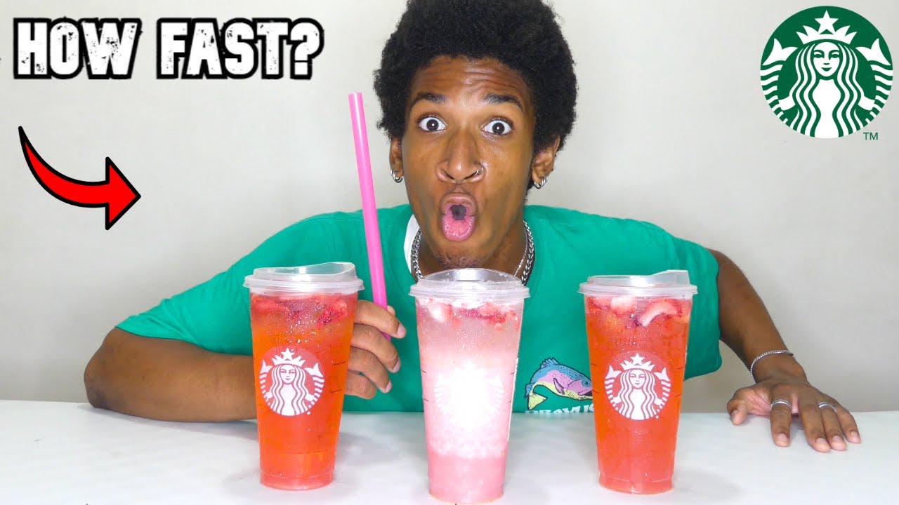 Drinking 3 XL Cups of Starbucks BEST Cold Drinks Fast! - YouTube