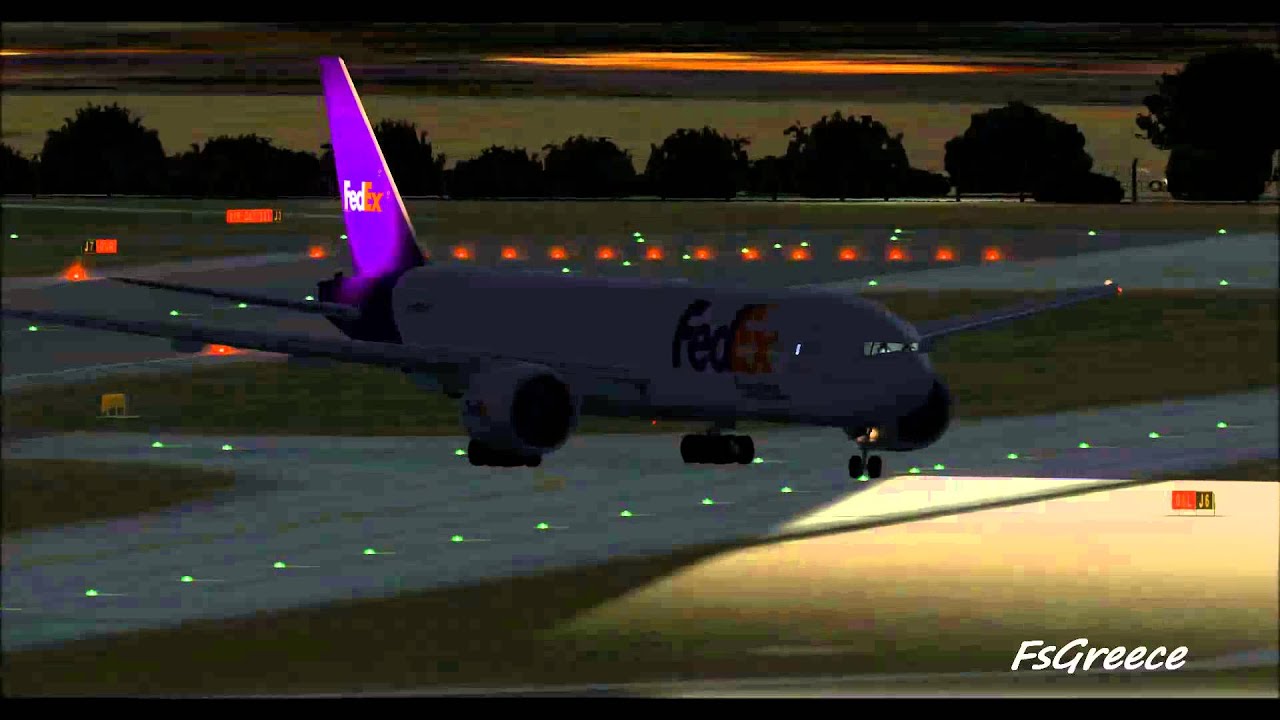 FedEx 777-200 Night Landing At Gatwick Airport FSX | HD - YouTube